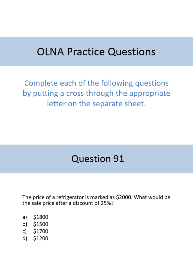 OLNA Maths Practice Questions | PDF | Speed | Teaspoon