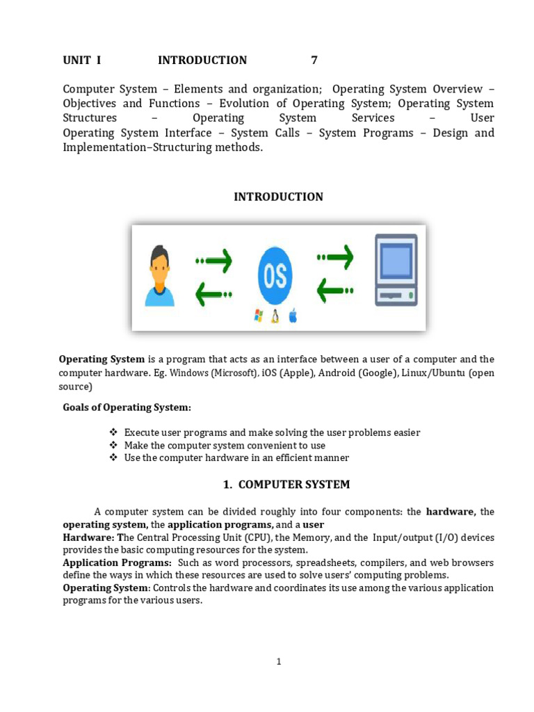 8.OS-AL3452 - Notes - Unit 1 - Introduction | PDF | Computer Data ...