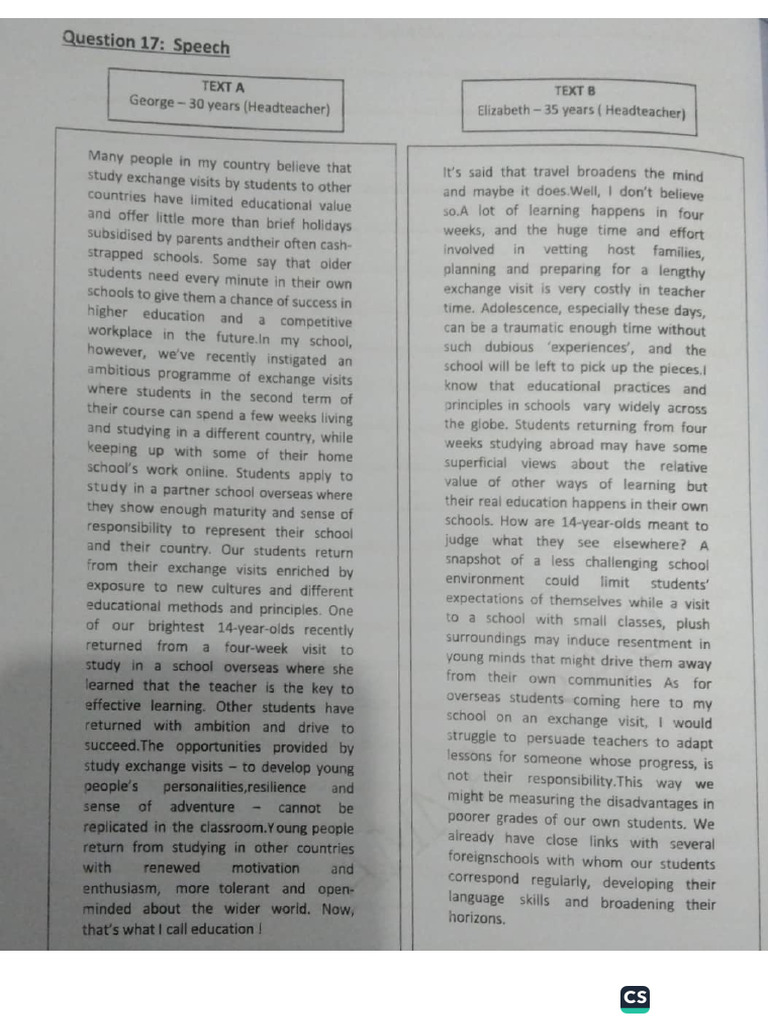 1123 Speech Study Exchange | PDF