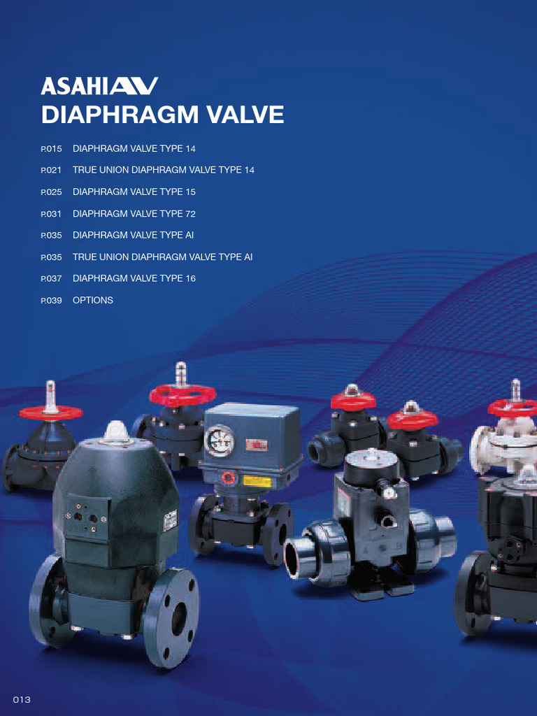 Asahi - Diaphragm Valve Type 14 | PDF | Valve | Mechanical Engineering