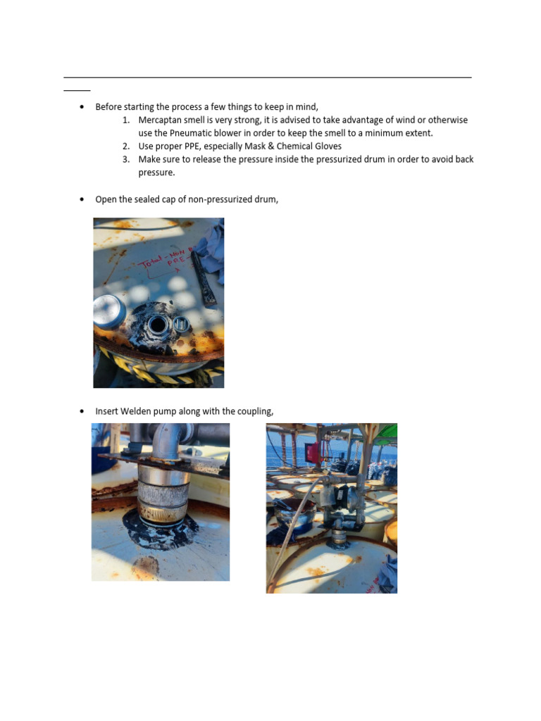 Mercaptan Transfer via Welden Pump | PDF