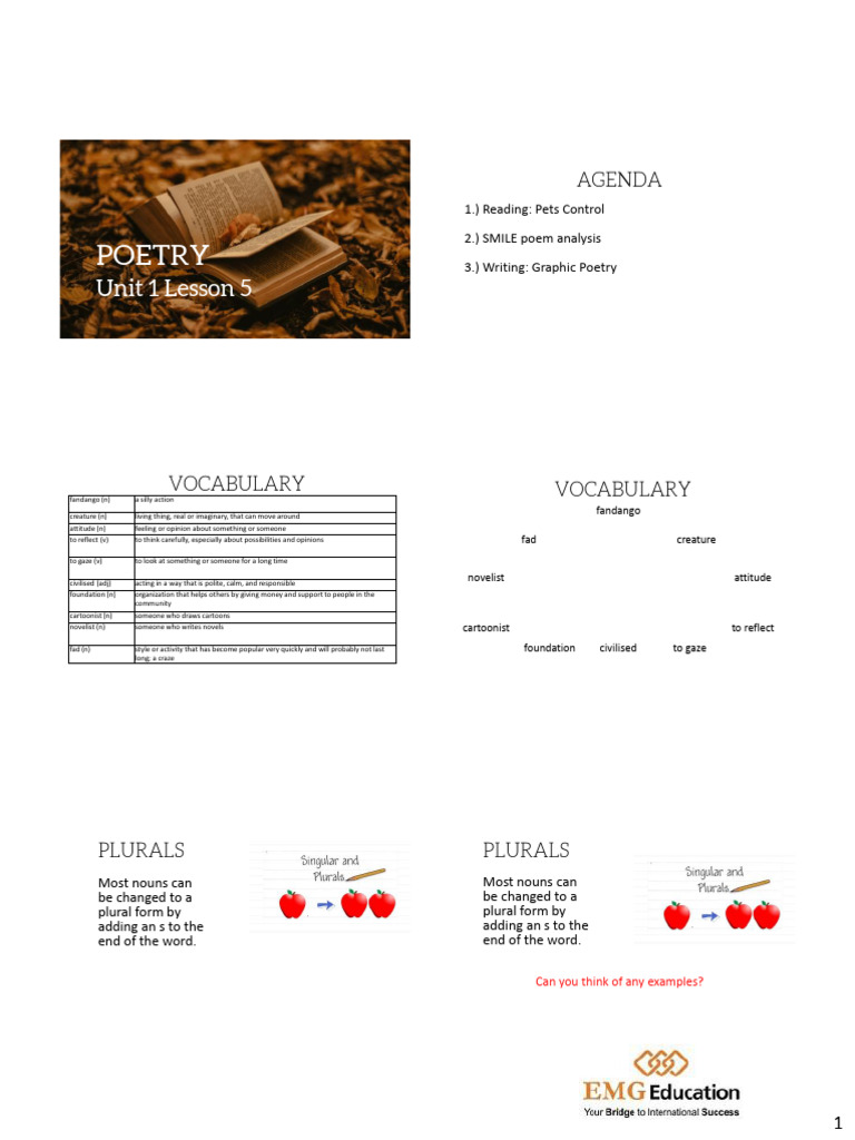 Poetry Lesson: Pets Control Analysis | PDF | Plural | Poetry