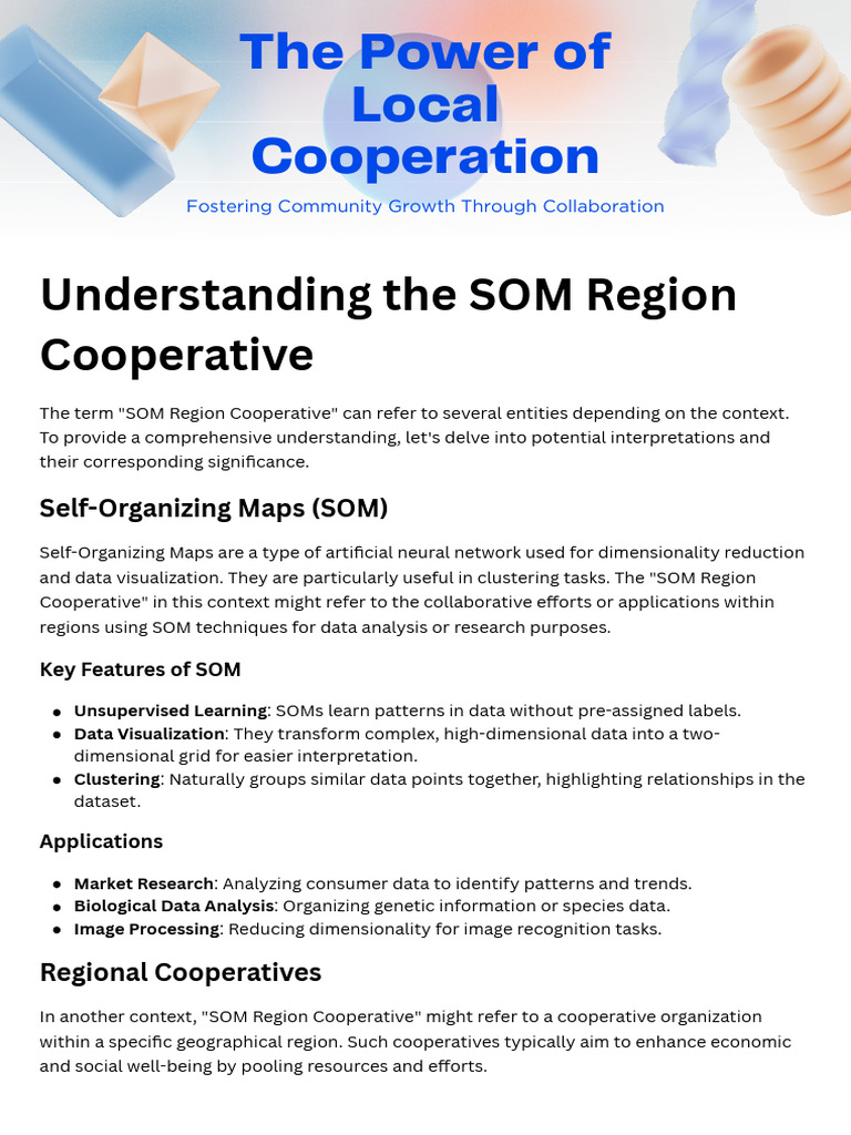 Understanding The SOM Region Cooperative | PDF | Cooperative | Data