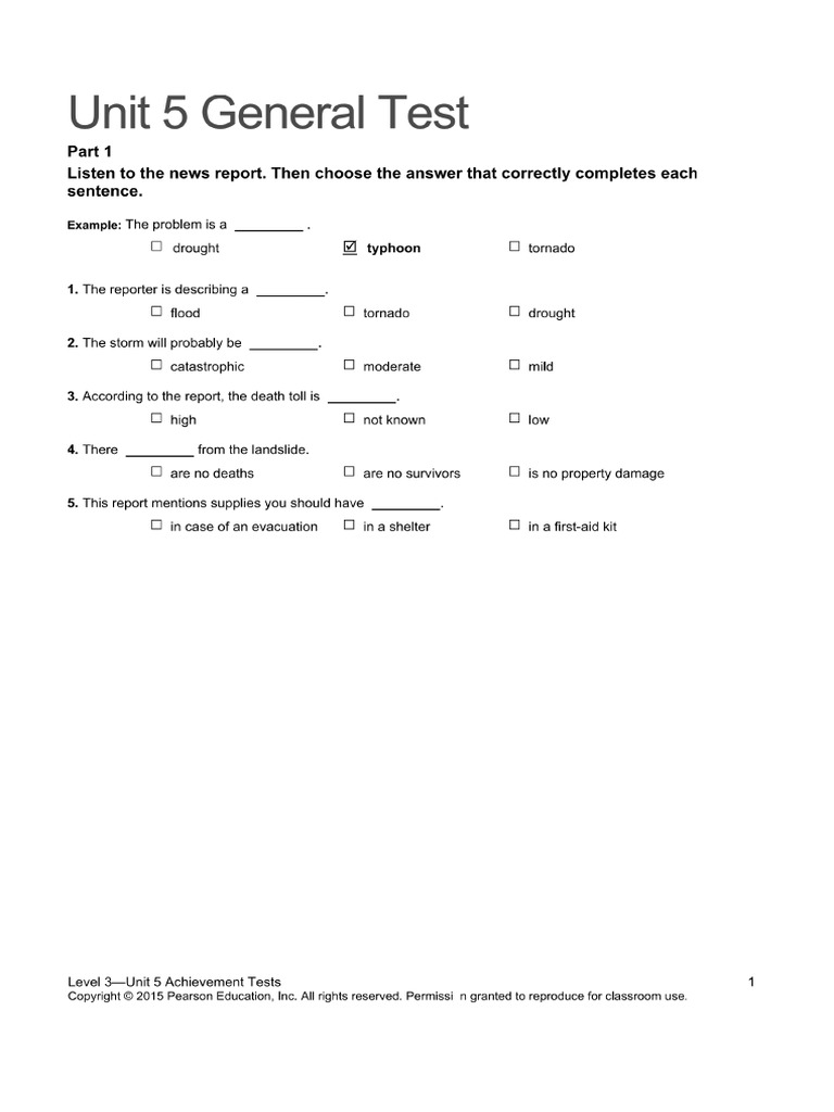 5.unit 5 - Review Test | PDF