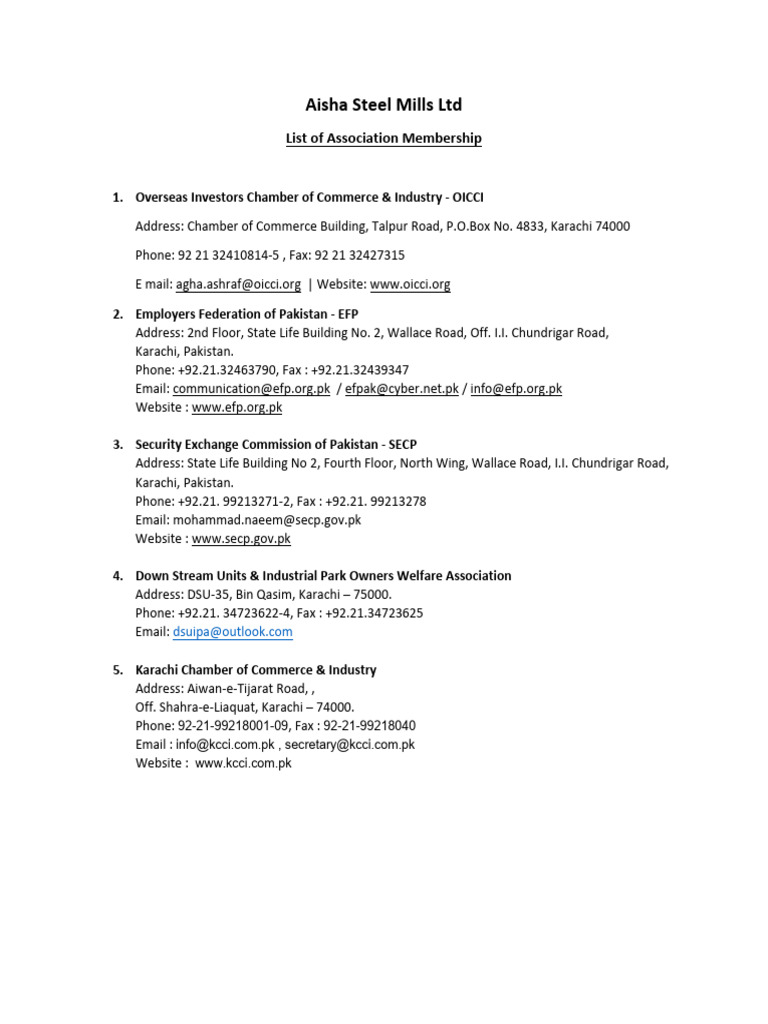 06 ASML List of Memberships | PDF