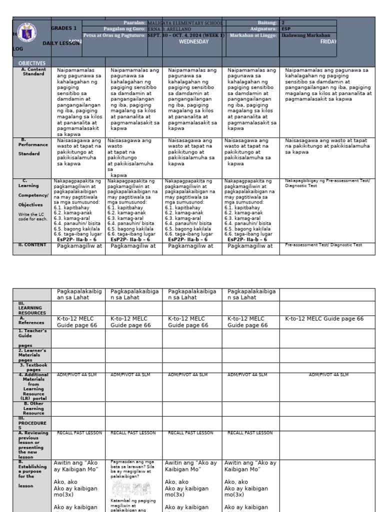 DLL_ESP 2_Q2_W1 | PDF
