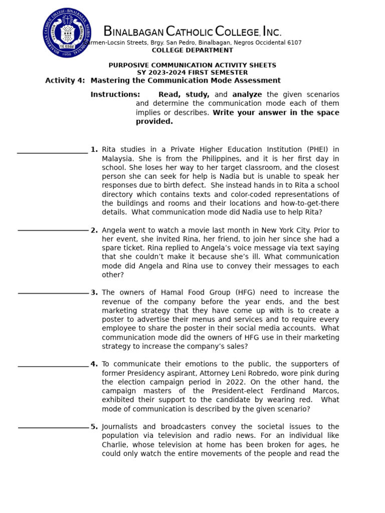 Activity Sheets 2023-2024 | PDF | Learning | Cognition