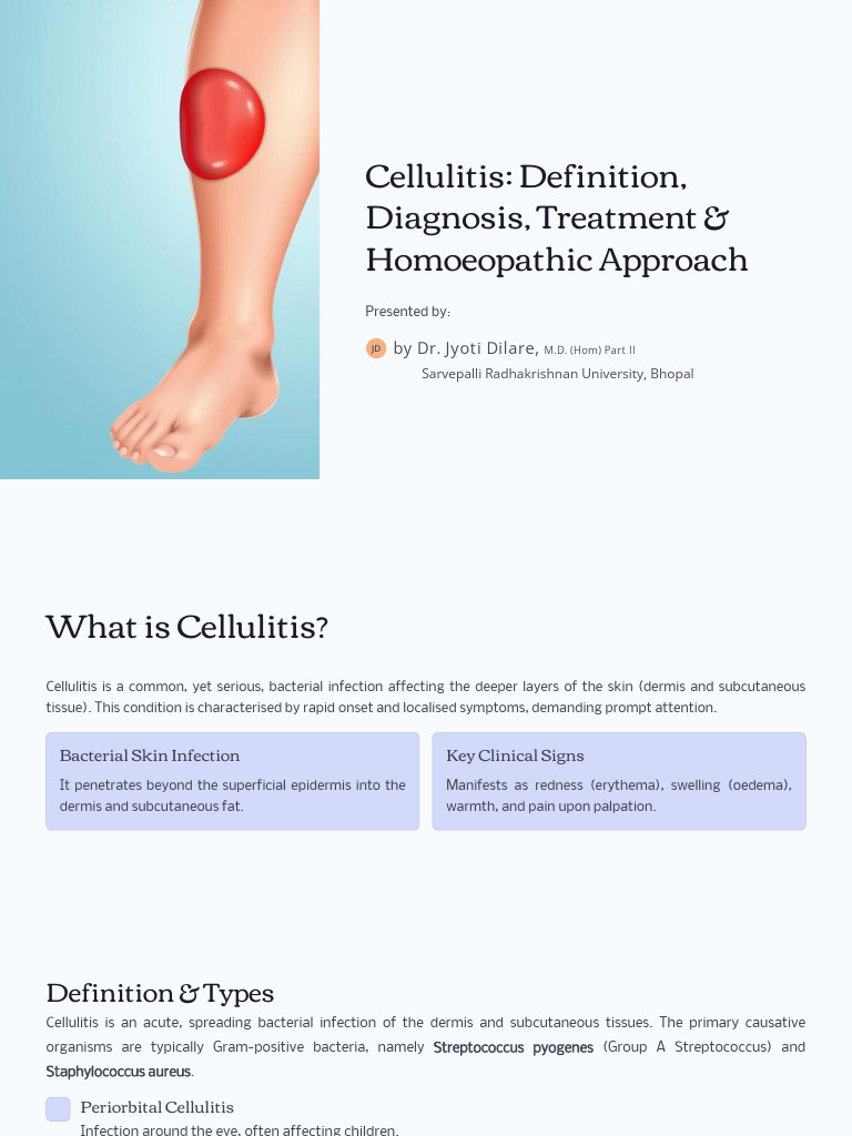 Cellulitis Definition Diagnosis Treatment and Homoeopathic Approach ...
