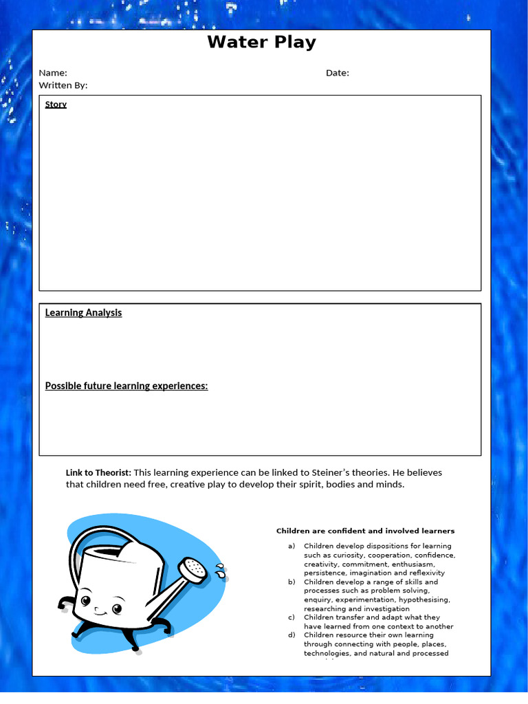 Water Play: Enhancing Learning Through Play | PDF