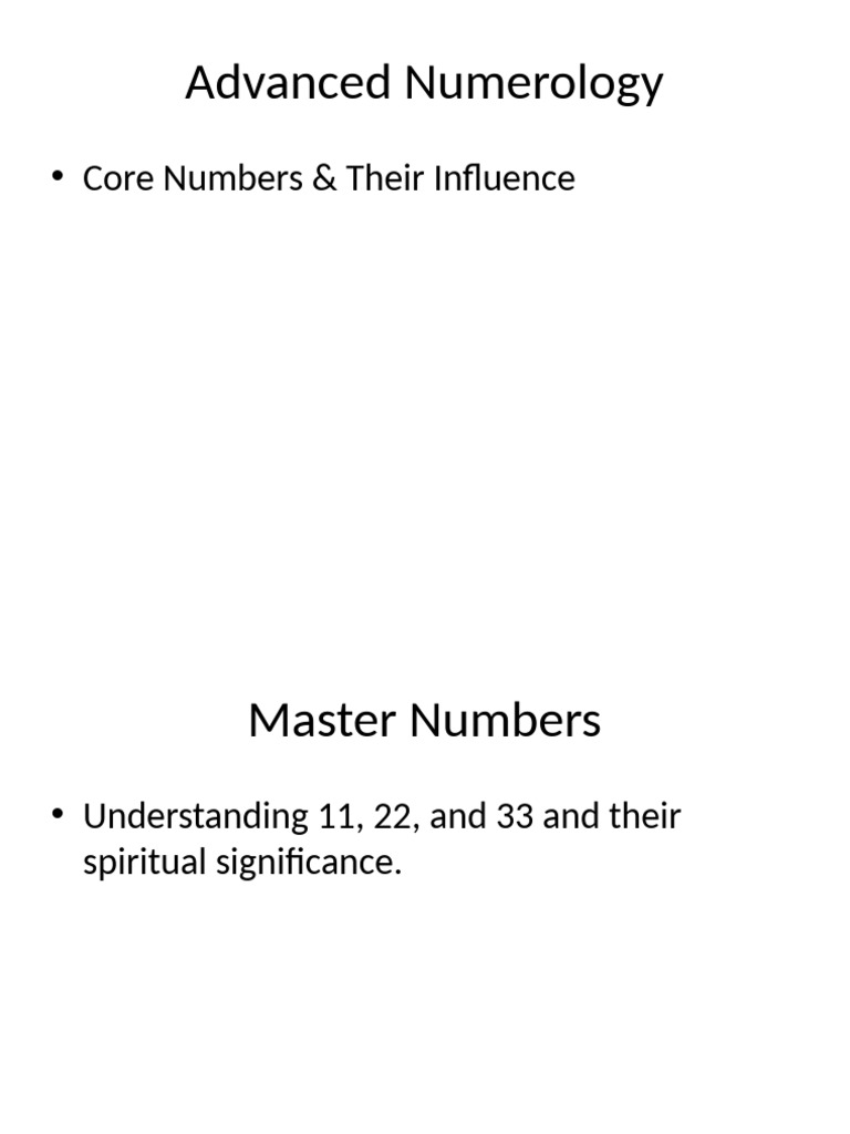 Advanced Numerology Core Numbers | PDF
