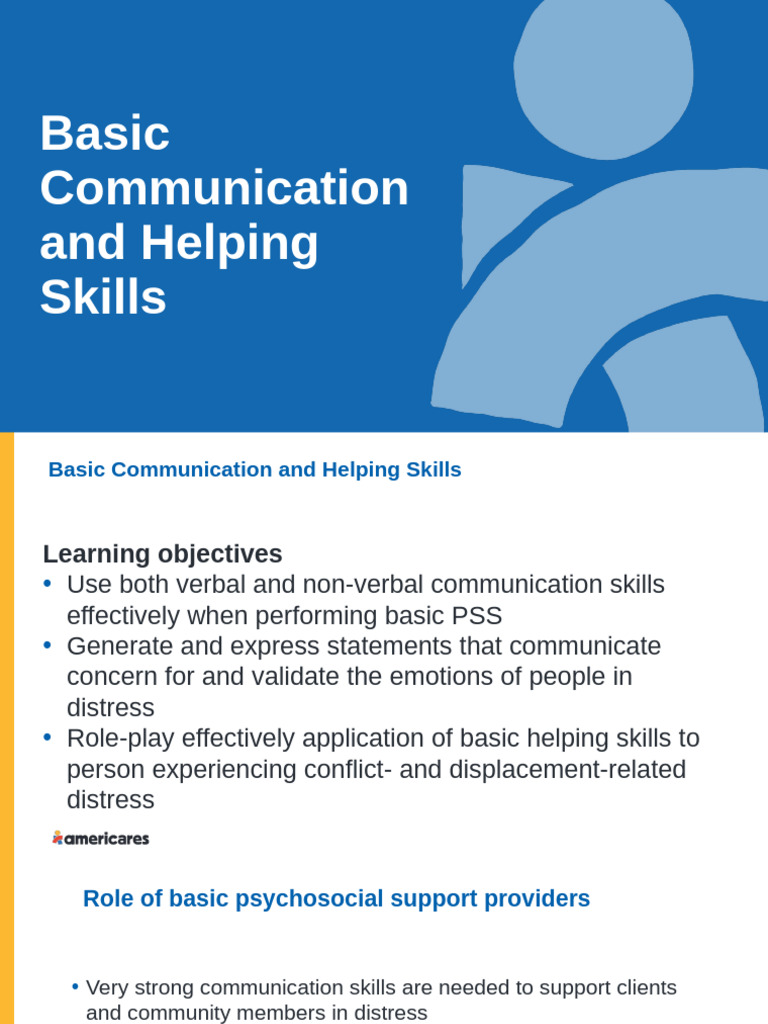 PSS & PFA Module 5 Basic Communication and Helping Skills English ...