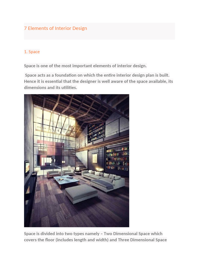 7 Key Elements of Interior Design | PDF | Lighting | Color