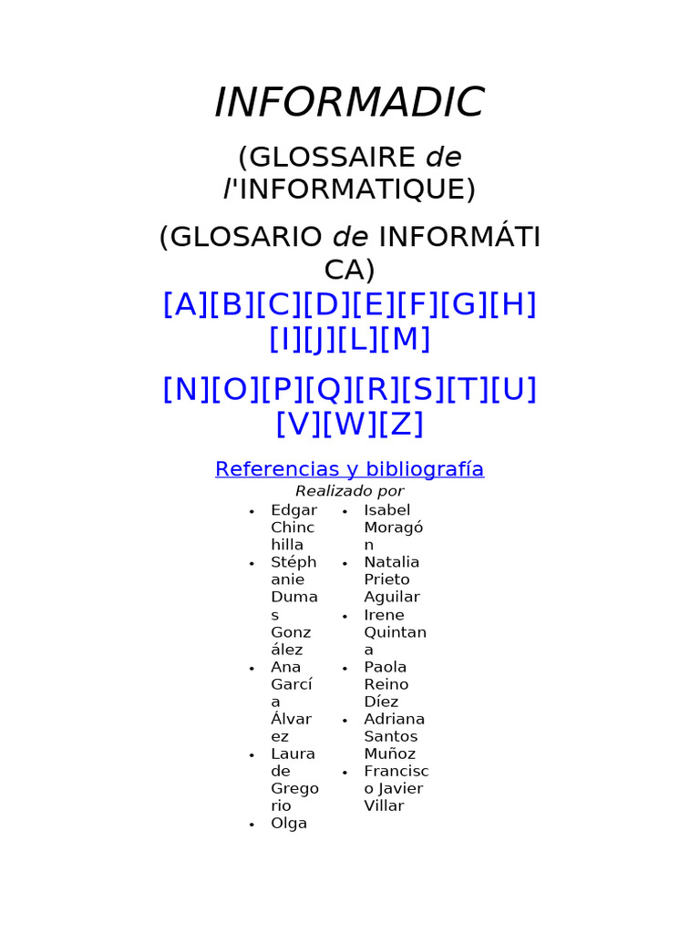 Glosario Informático II | PDF | HTML | Red mundial