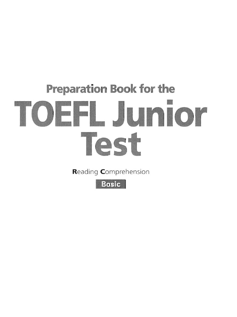 Preparation Book For TOEFL Junior RC Basic | PDF