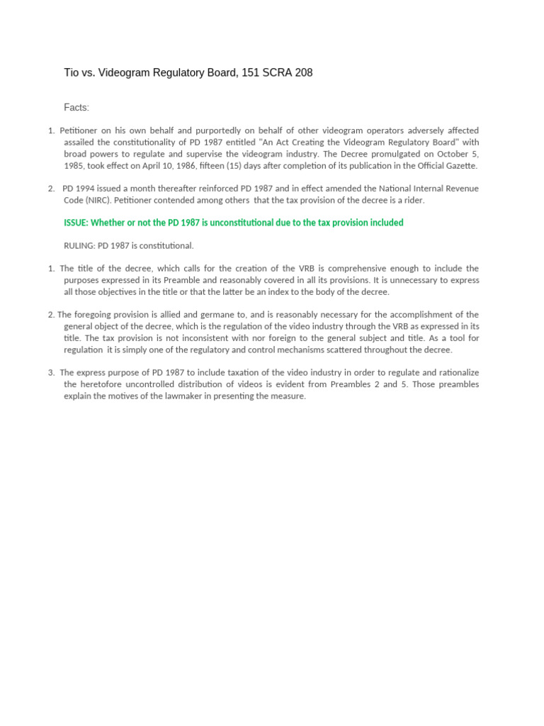 Tio Vs Videogram | PDF
