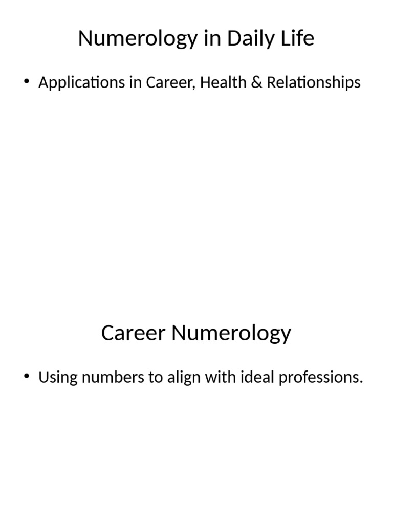 Numerology Applications Daily Life | PDF
