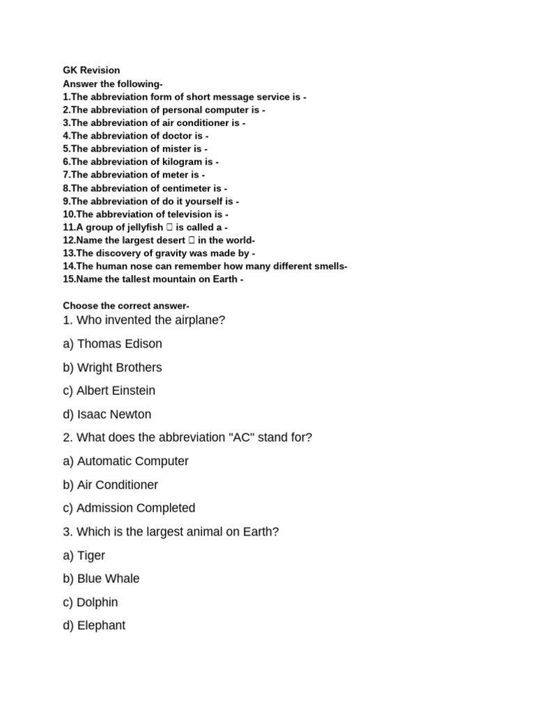 GK Revision | PDF