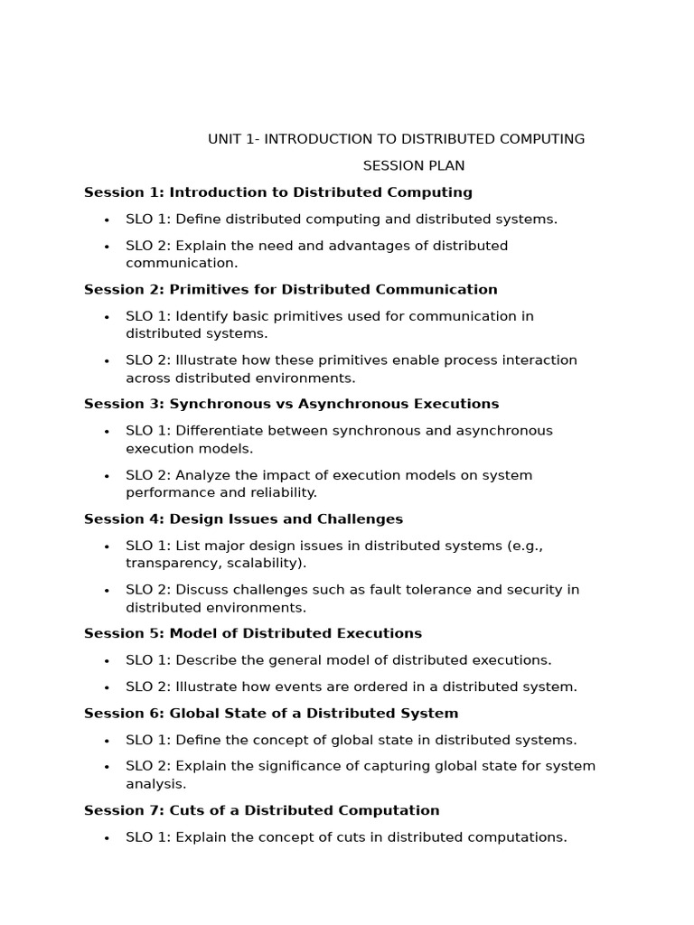 Unit 1 Session Slo | PDF