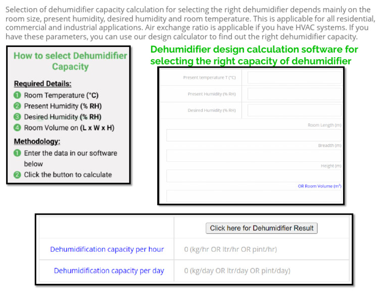 Dehumidifier Capacity Calculation Table | PDF