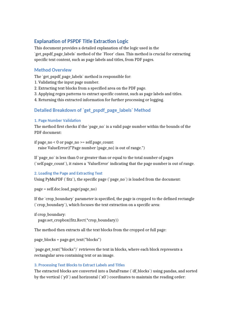 PSPDF Title Extraction Explanation | PDF | Regular Expression | Software Engineering