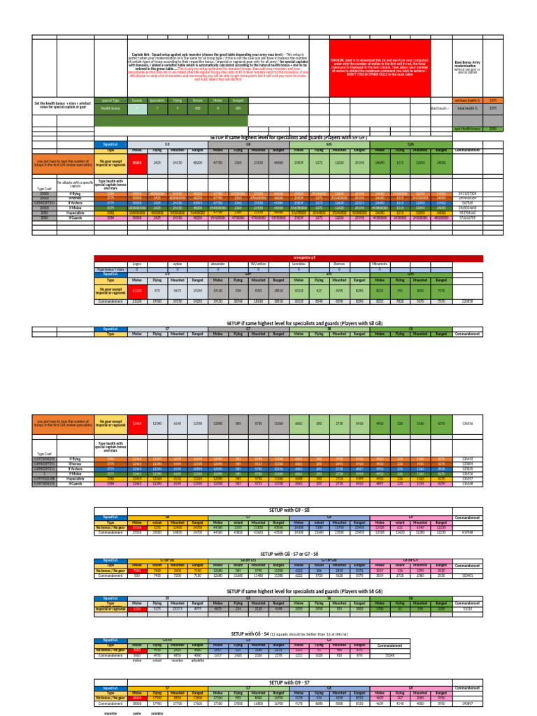 Epic Army Calculator Setup Guide | PDF