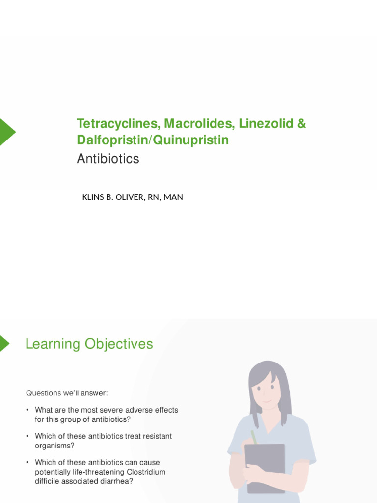 Tetracyclines, Macrolides, Linezolid & Dalfopristin, Quinupristin FINAL | PDF