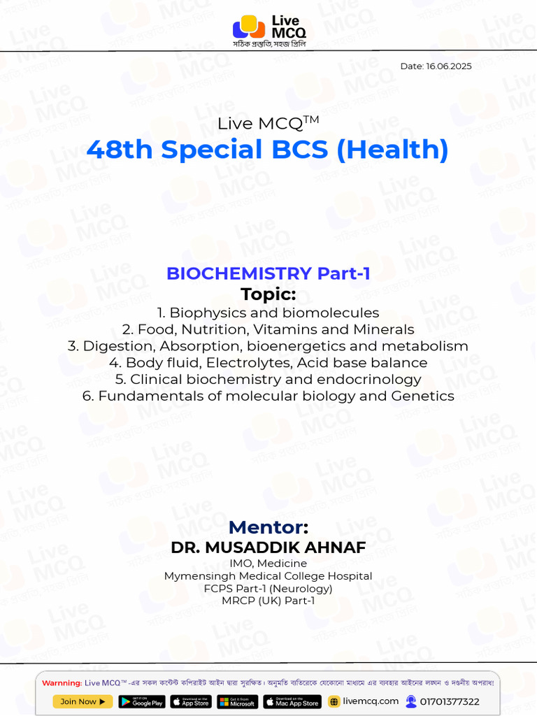 Printable Biochemistry Part 1 | PDF | Diet & Nutrition | Chemistry