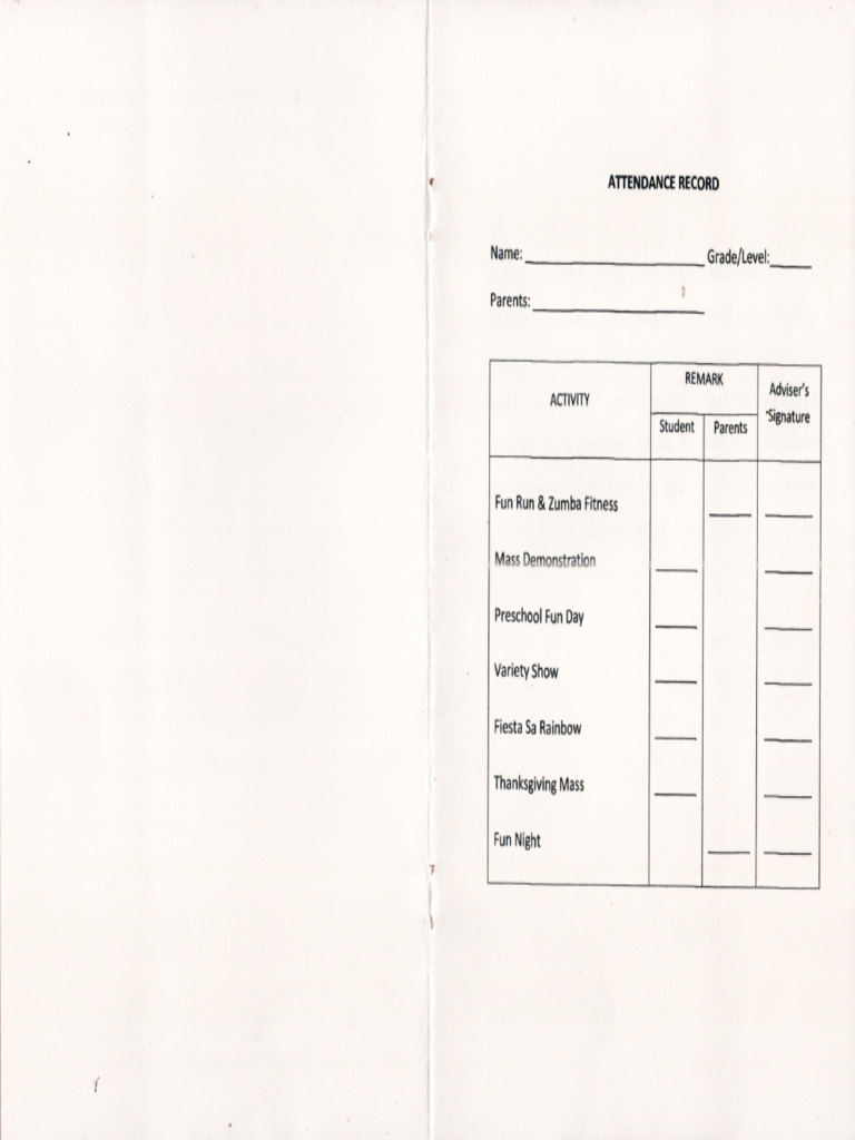 ROALCI 2. Attendance Record | PDF