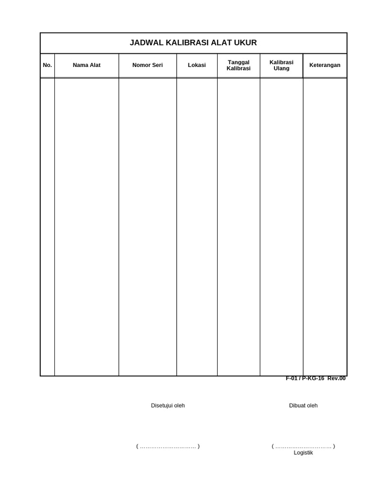 Form Kalibrasi Alat Ukur | PDF
