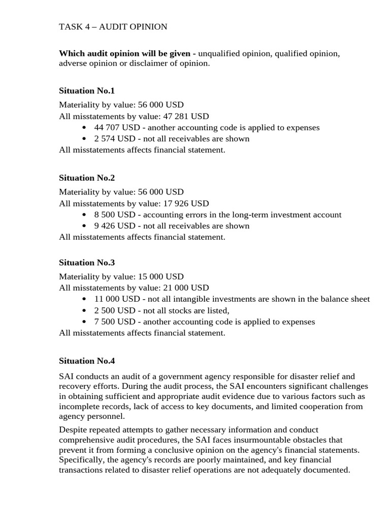 Task 4 - Audit Opinion | PDF