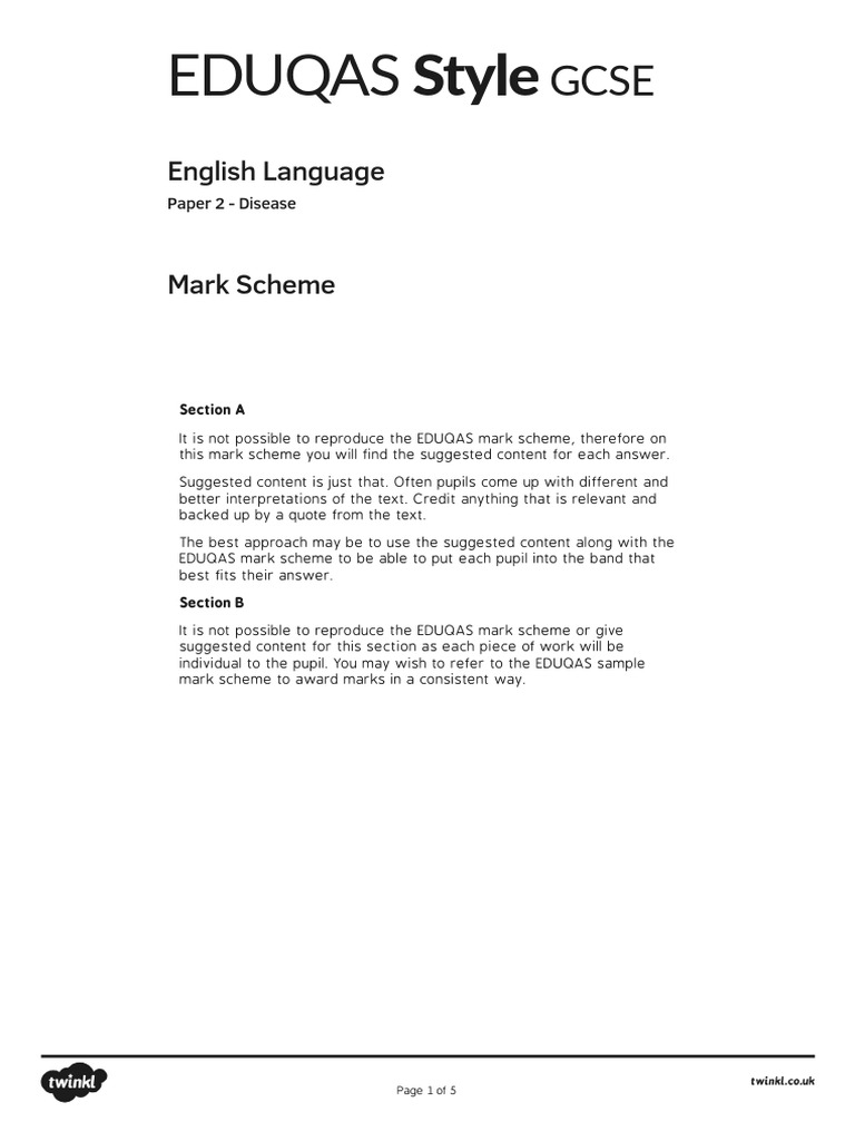 Eduqas GCSE English Language Marking Guide | PDF