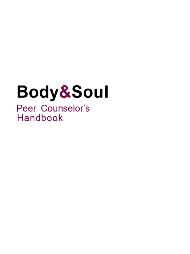 Peer Counselor Handbook for Health Support | PDF | Motivation ...