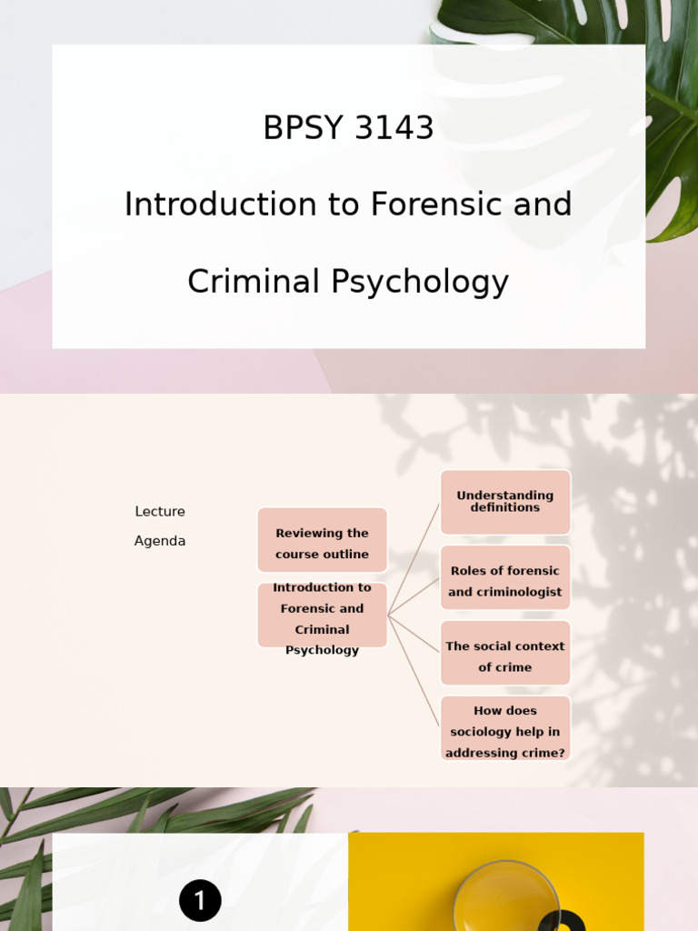 Forensic and Criminal Psychology Overview | PDF | Crimes | Crime & Violence