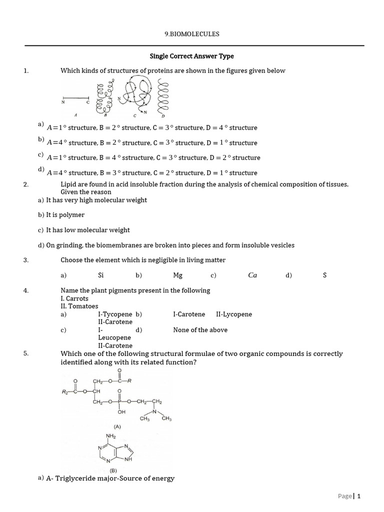 Protein Structures and Biomolecules Analysis | PDF | Enzyme | Cofactor ...