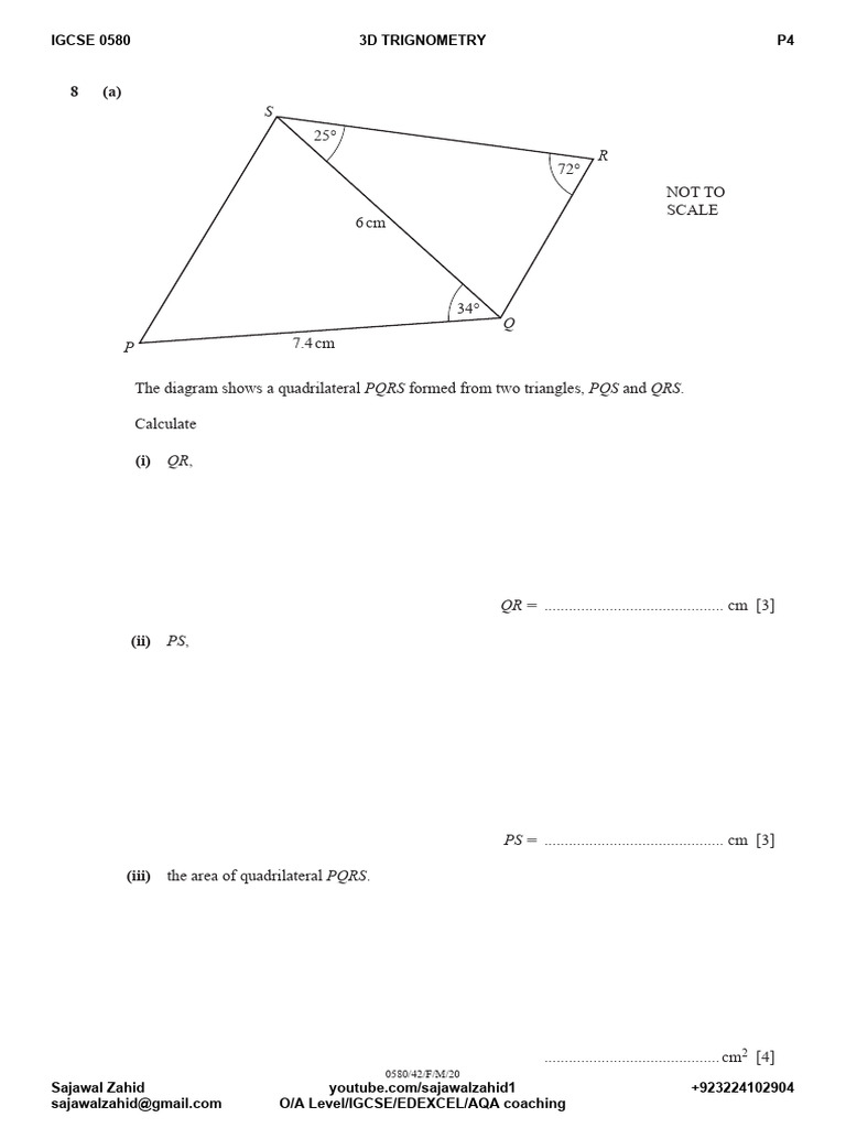 3D Trig Igcse 05080 Cambridge | PDF | Convex Geometry | Elementary Geometry