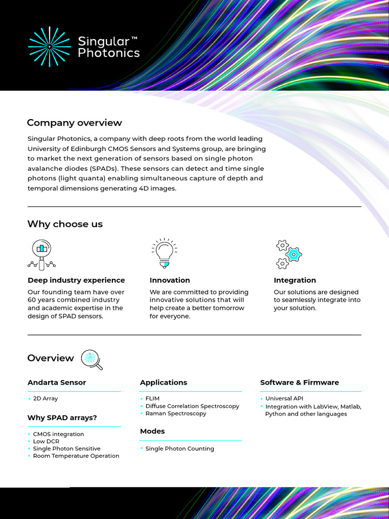 Singular Photonics Andarta Datasheet | PDF | Light | Electromagnetic ...