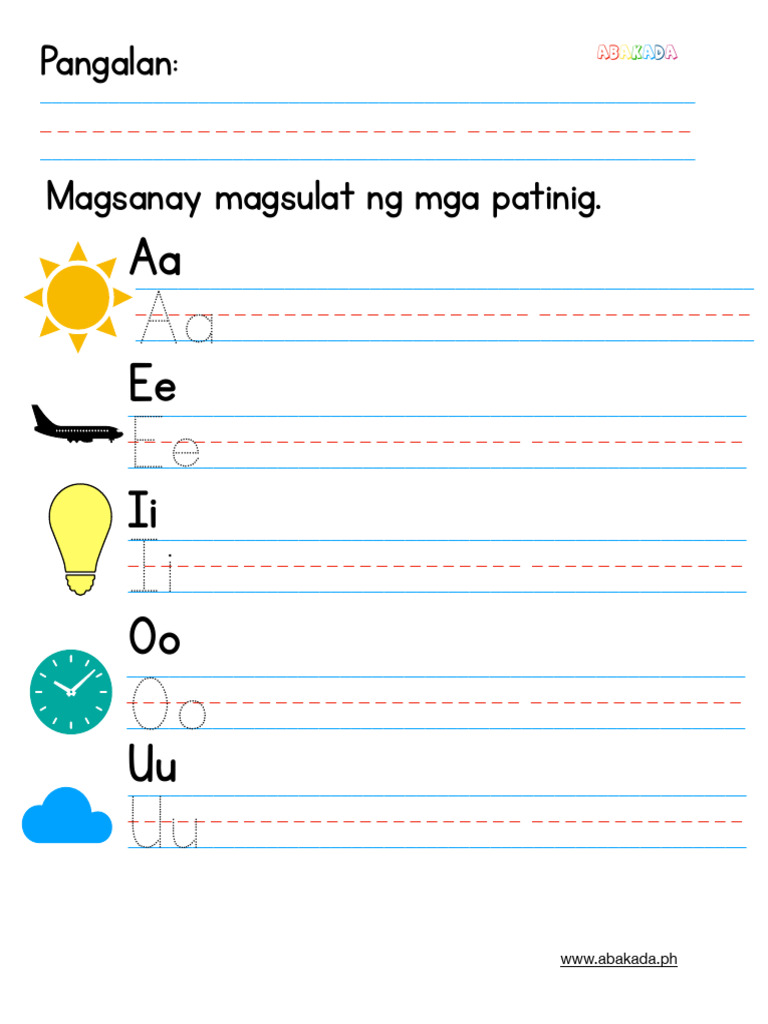 Patinig Worksheet Pre K | PDF