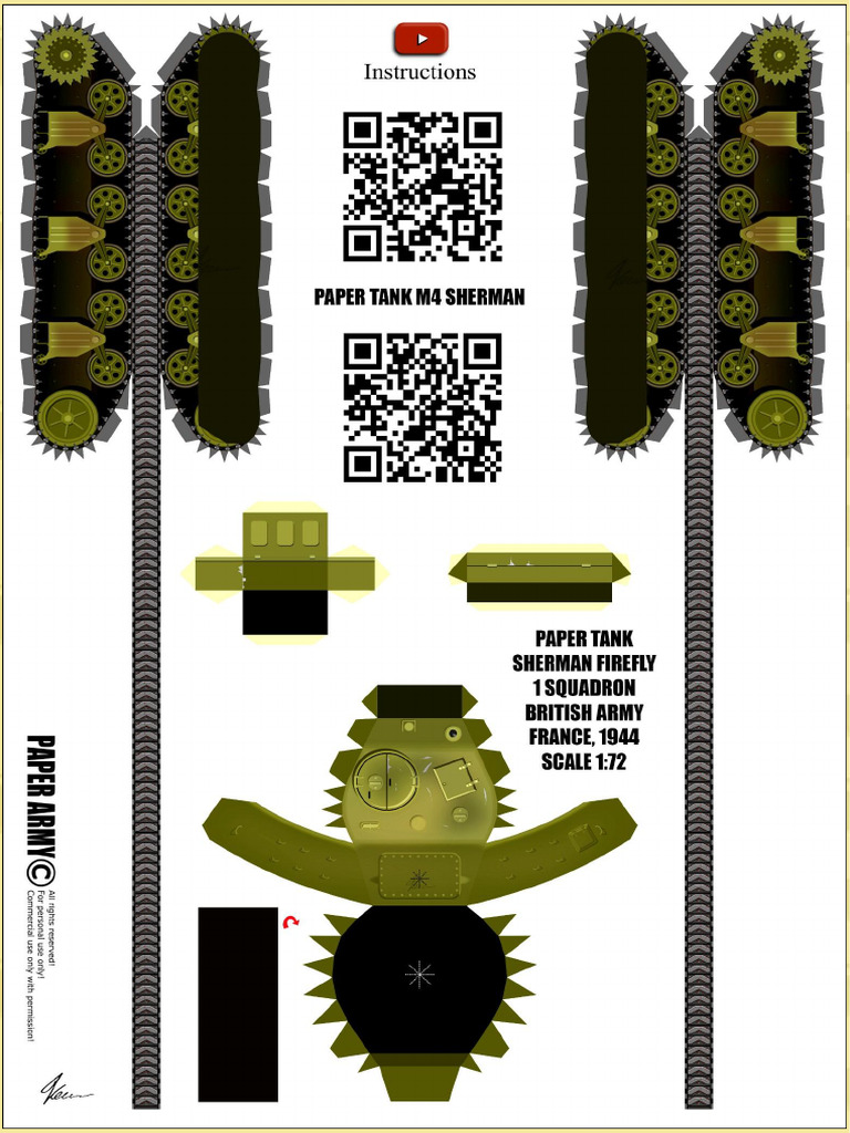 Paper Tank Sherman Firefly WW2 | PDF