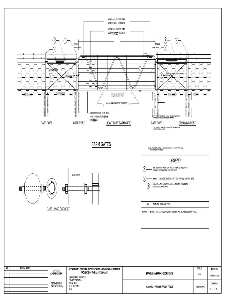 9 Drawing 3 of 3 Standard Vermin Proof Fence | PDF
