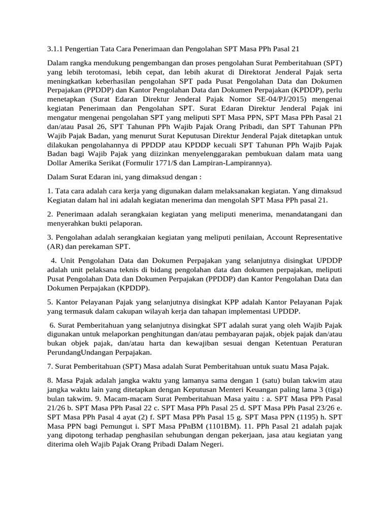 Materi SPT Dan SSP PPH Pasal 21 | PDF