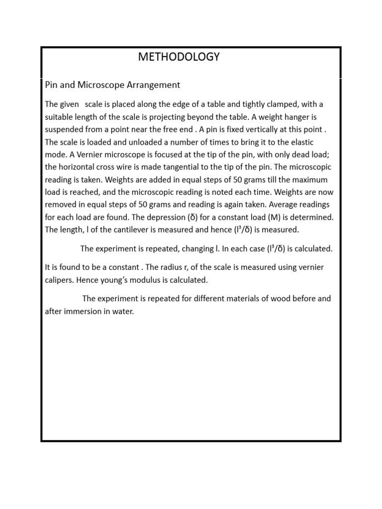 Young's Modulus via Pin Method Experiment | PDF