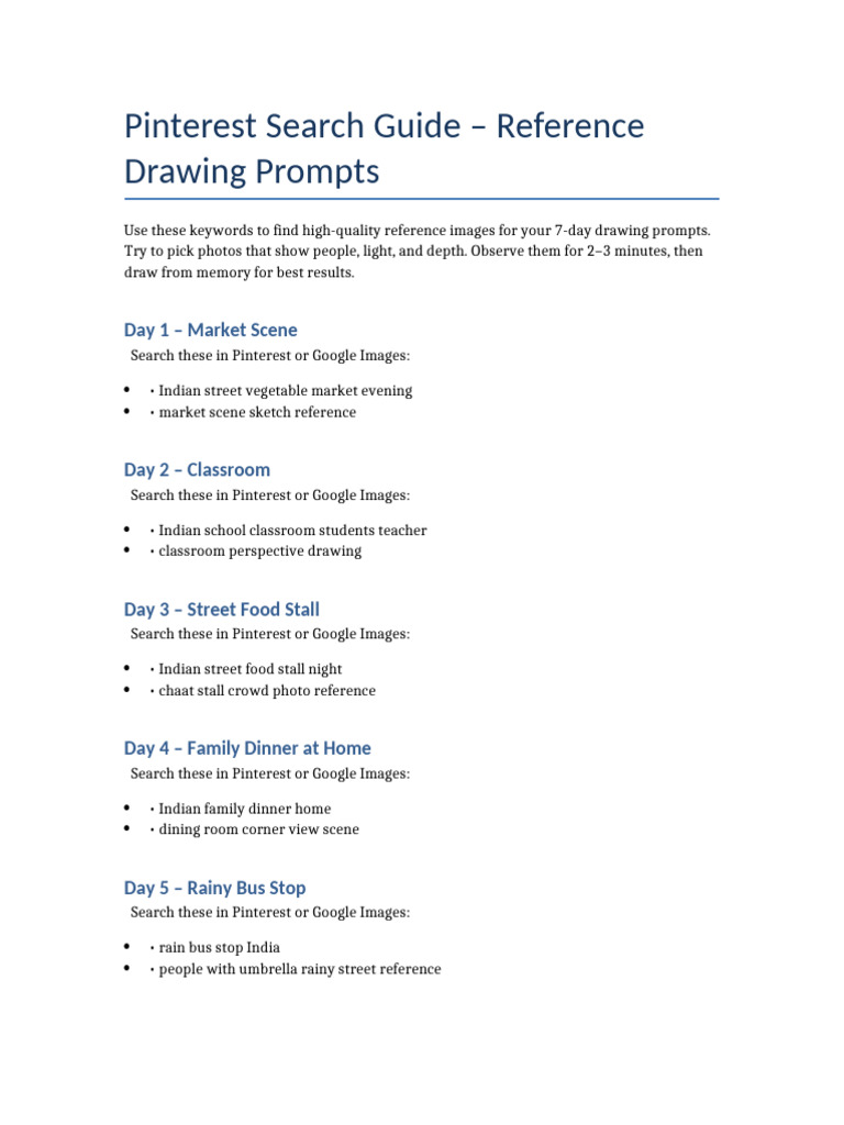 UCEED Reference Drawing Pinterest Keywords | PDF