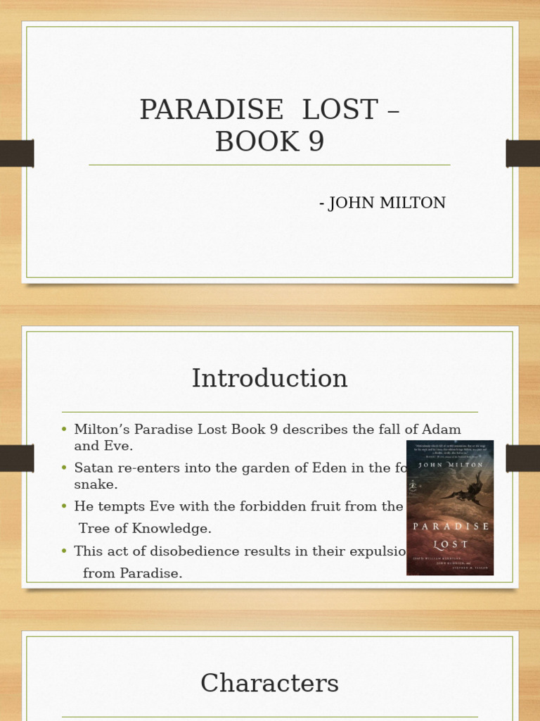 of Paradise Lost by Milton | PDF