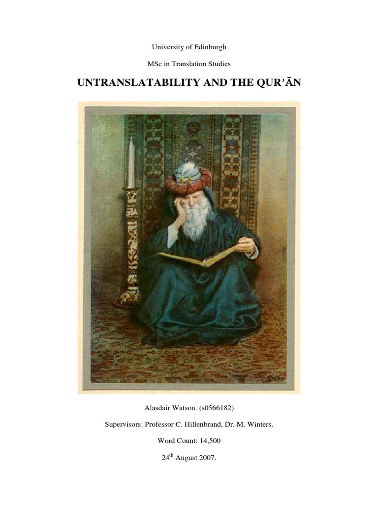 Untranslatability and The Quran | PDF | Idea | Translations