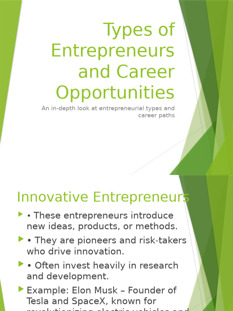 Types of Entrepreneurs Explained | PDF