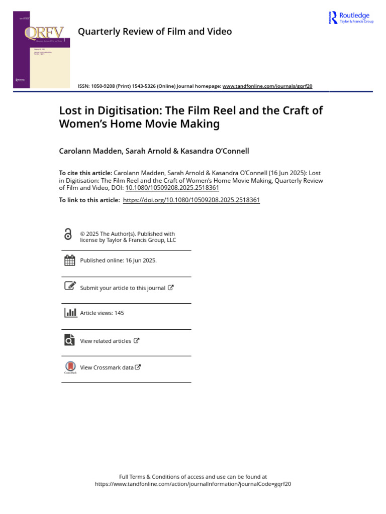 Lost in Digitisation The Film Reel and The Craft of Women S Home Movie ...