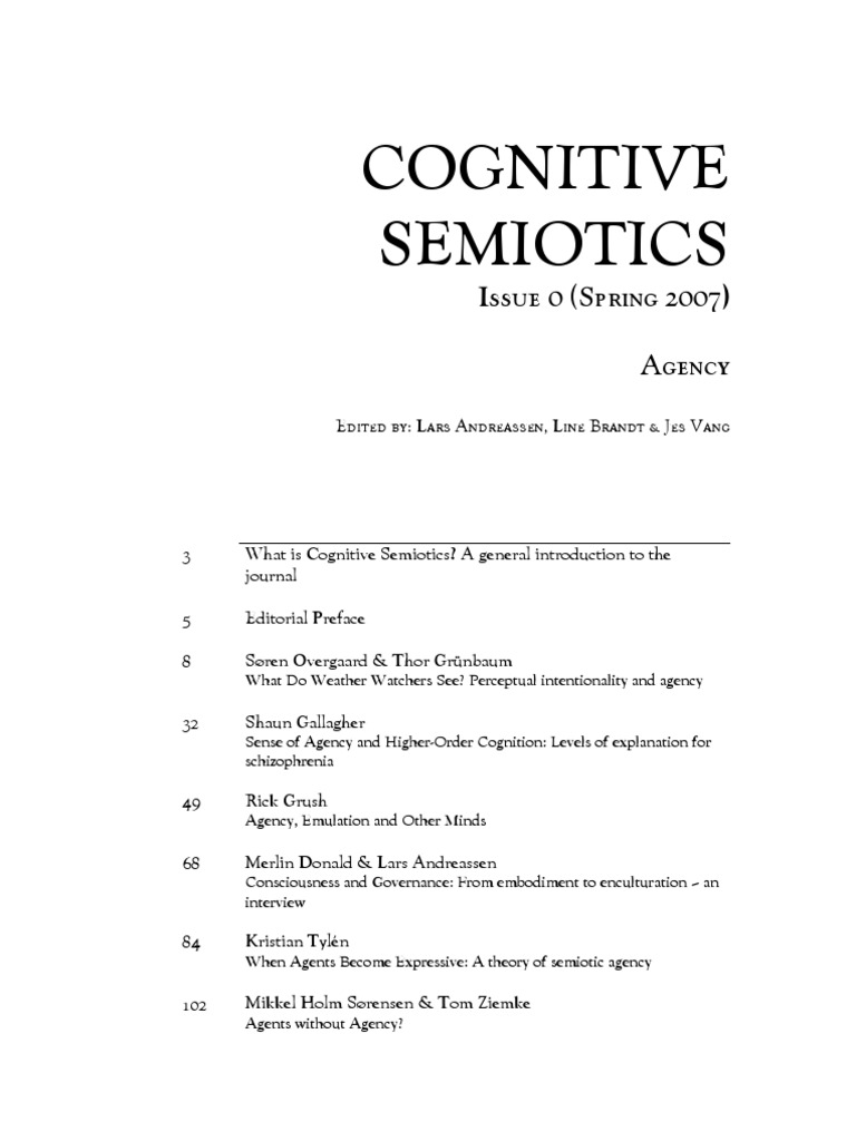 Cognitive Semiotics 0 | PDF | Phenomenology (Philosophy) | Perception