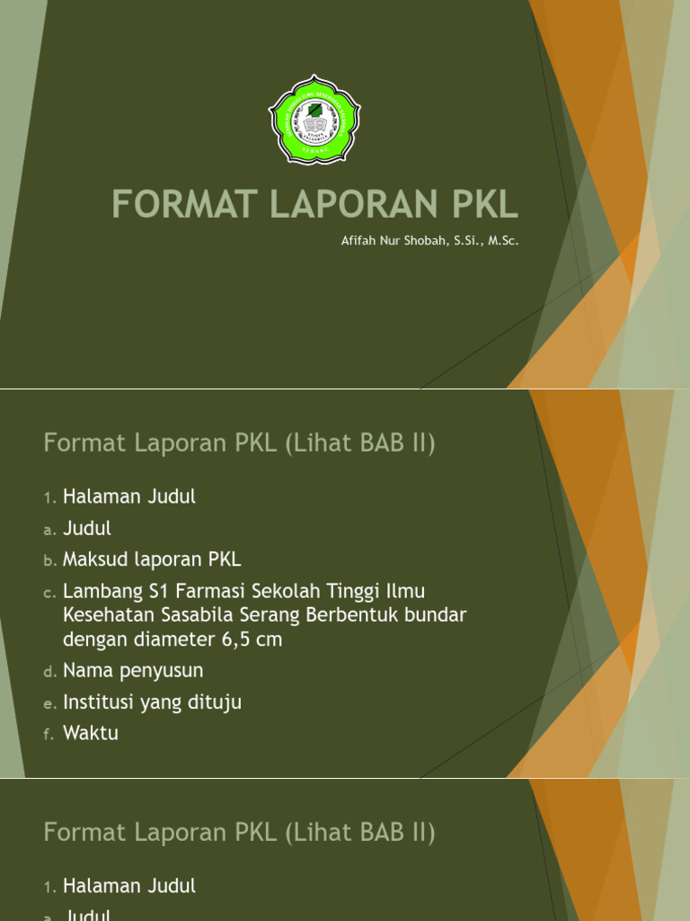 Format Laporan PKL S1 Farmasi | PDF