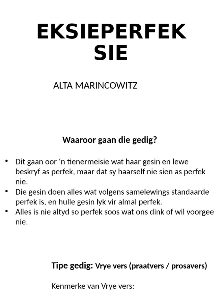 Eksieperfeksie 1 | PDF