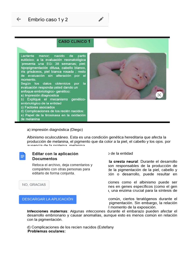 Embrio Caso 1 y 2 | PDF | El embarazo | Especialidades Medicas